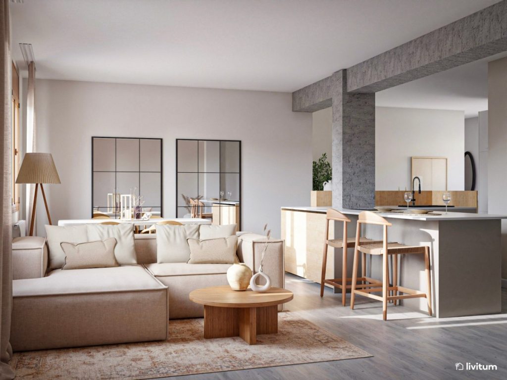 Color beige que transmite calma y sofisticación en espacios